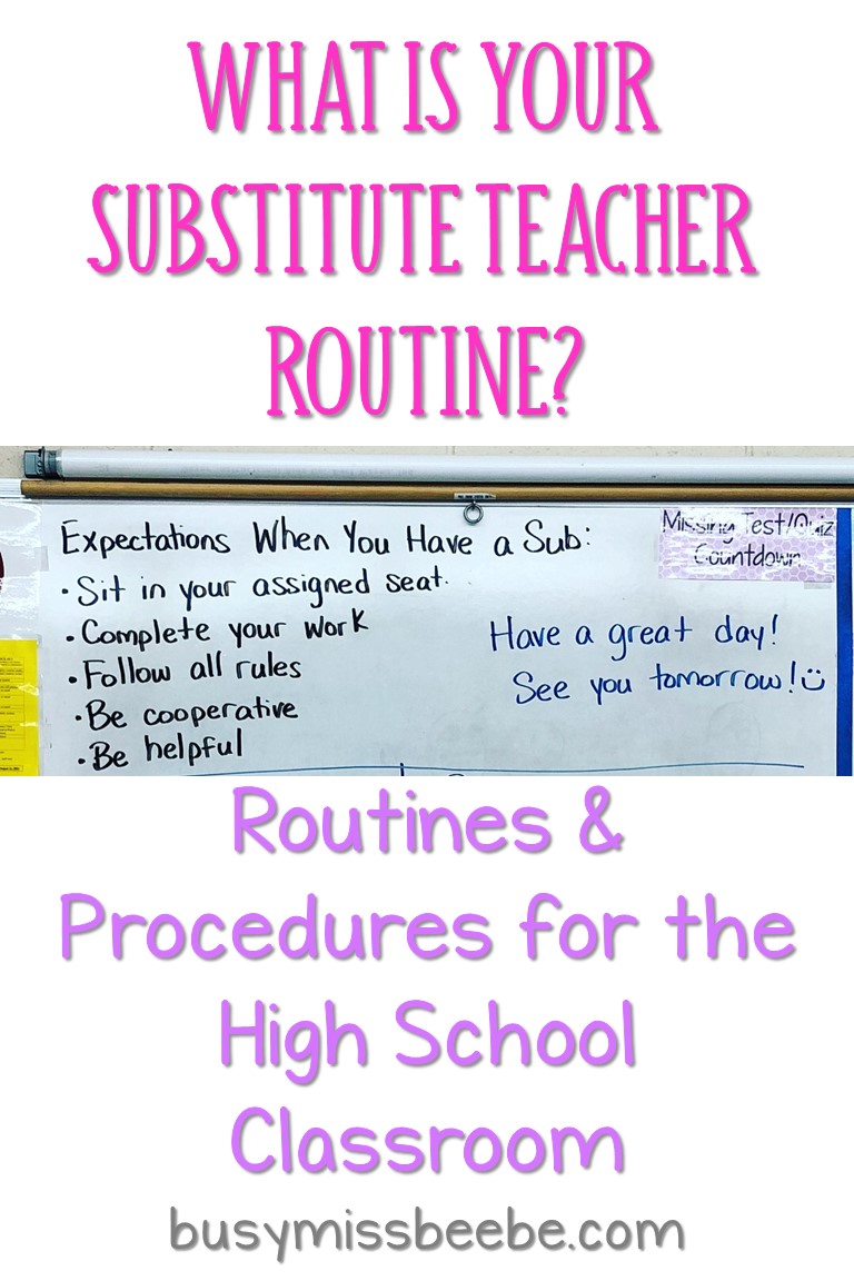 My High School Classroom Procedures Busy Miss Beebe
