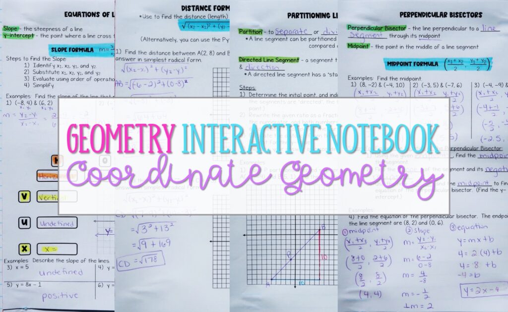 Geometry Interactive Notebook: Coordinate Geometry Unit - Busy Miss Beebe Geometry Interactive Notebook: Coordinate Geometry Unit - Busy Miss Beebe