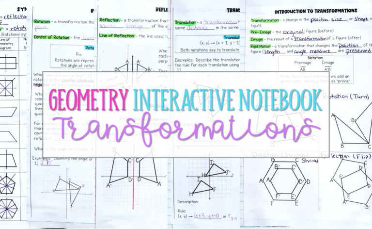 Transformations Unit: Geometry Interactive Notebook - Busy Miss Beebe Transformations Unit: Geometry Interactive Notebook - Busy Miss Beebe